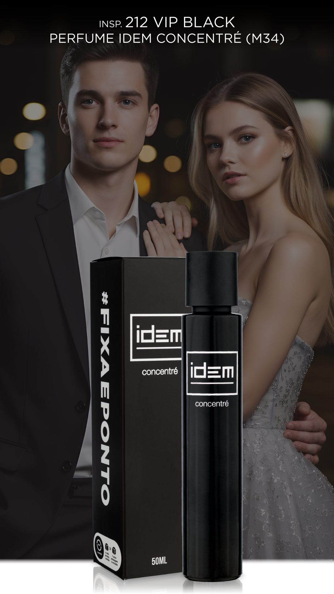 Inspirado no 212 VIP Black - Perfume Idem Concentré 50ml
